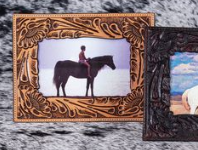 AA TOOLED BROWN PICTURE FRAME - FRINGE WESTERN WEAR
