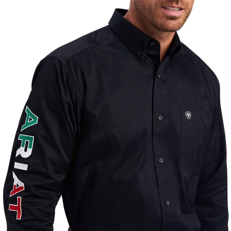 ARIAT MENS TEAM LOGO LONG SLEEVE MEXICO - FRINGE WESTERN WEAR