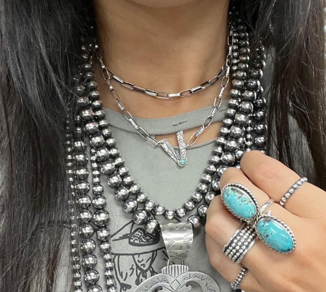SOL STAMPED SMALL INITIAL THICK CHAIN NECKLACE - FRINGE WESTERN WEAR