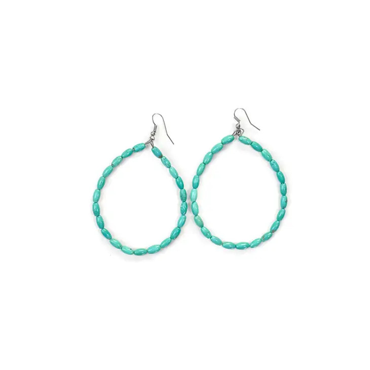 WEST & CO TURQUOISE 3 INCH HOOP - FRINGE WESTERN WEAR