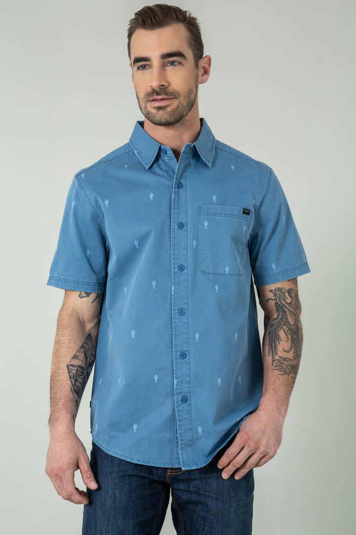 KIMES MENS CISCO DRESS SHIRT BLUE - FRINGE WESTERN WEAR