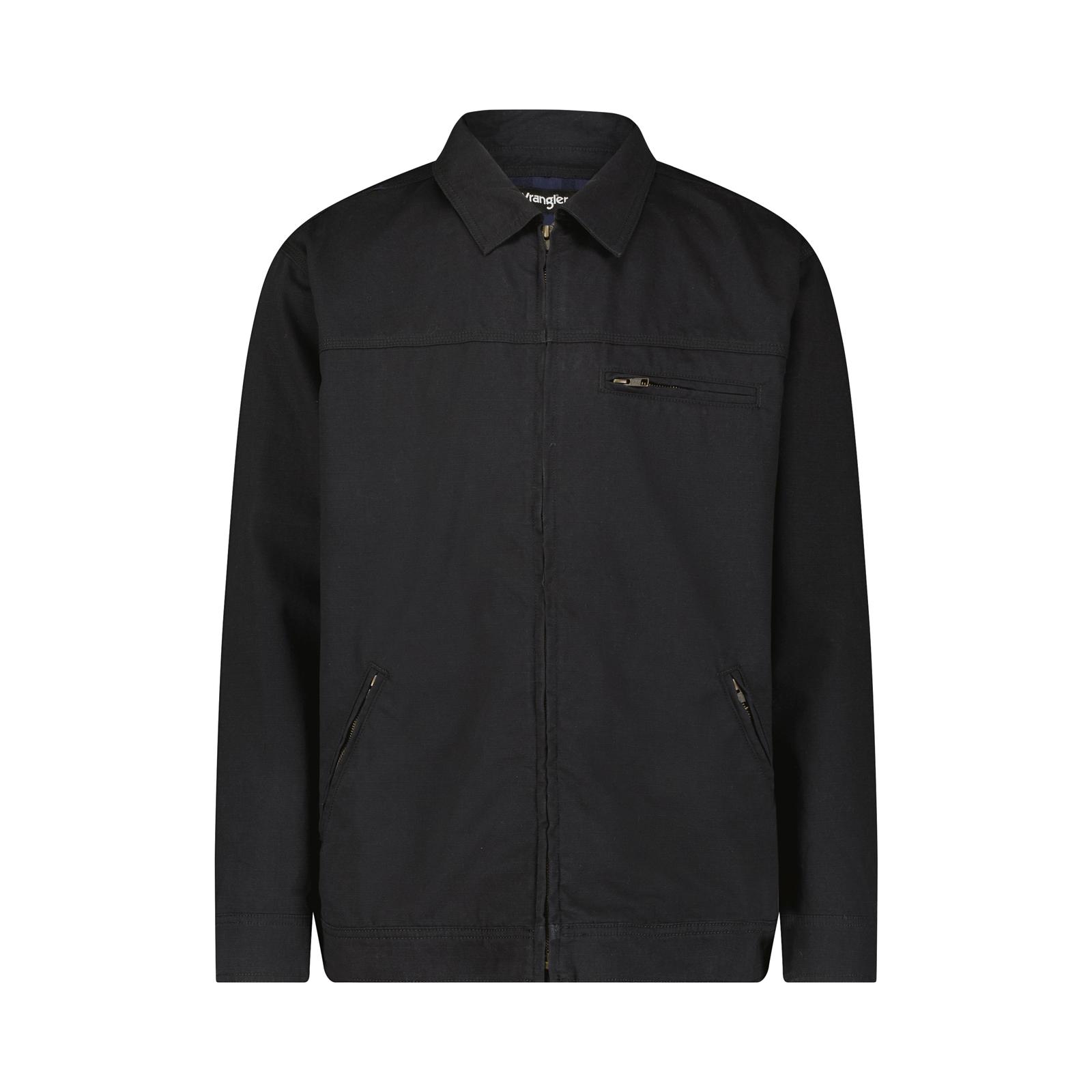 WRANGLER MENS FLANNEL LINE WORK JACKET BLACK - FRINGE WESTERN WEAR