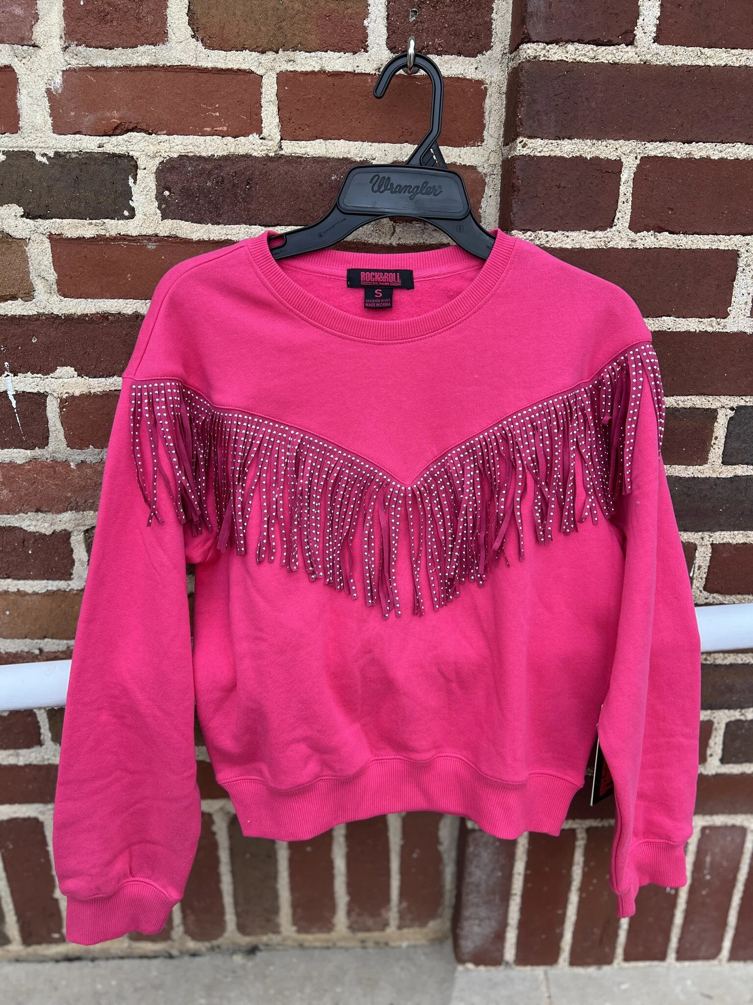 R&R BW91T04544 FRINGE STUDDED PULLOVER - FRINGE WESTERN WEAR