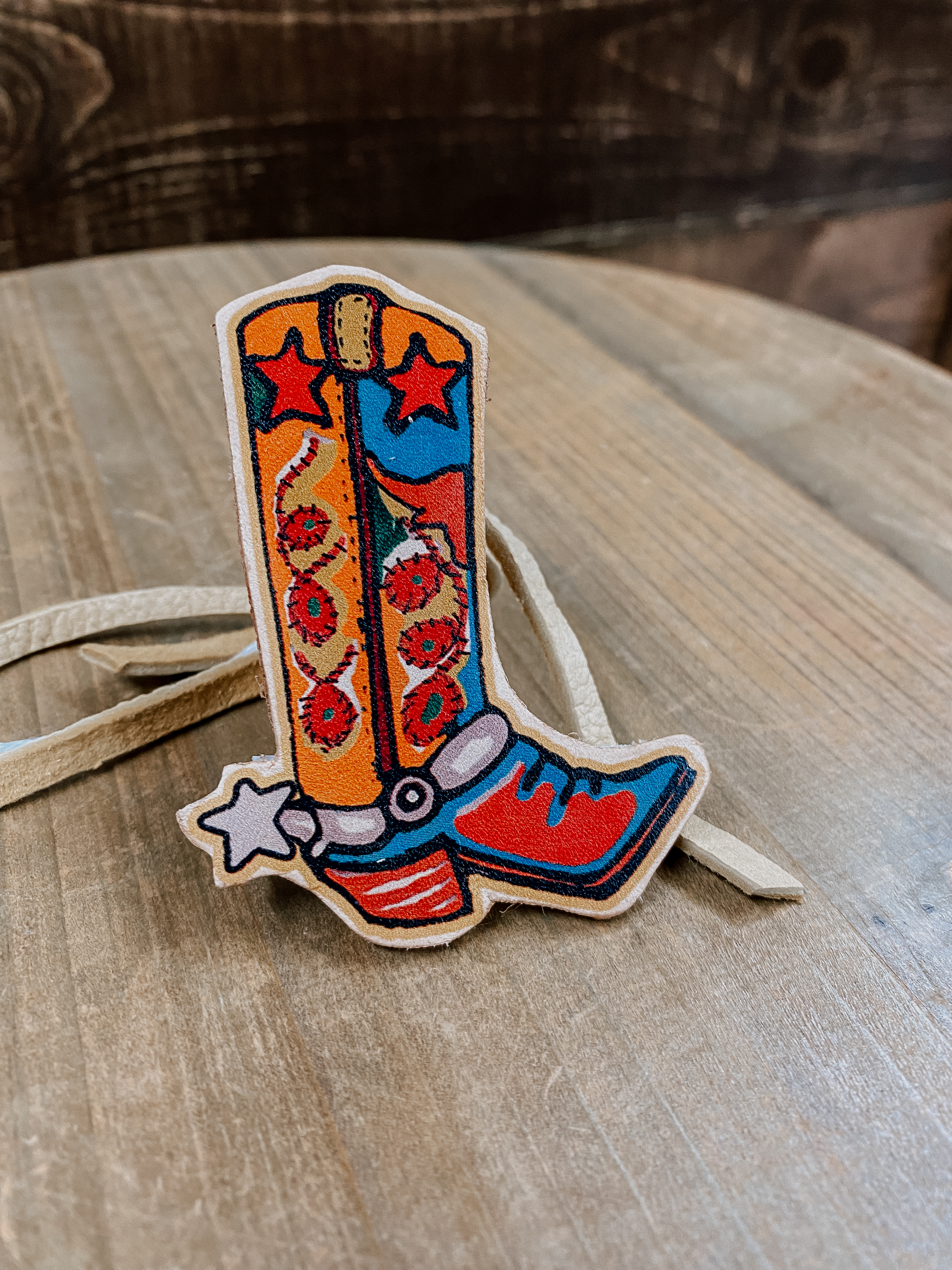XOXO COWBOY BOOT SCARF SLIDE - FRINGE WESTERN WEAR