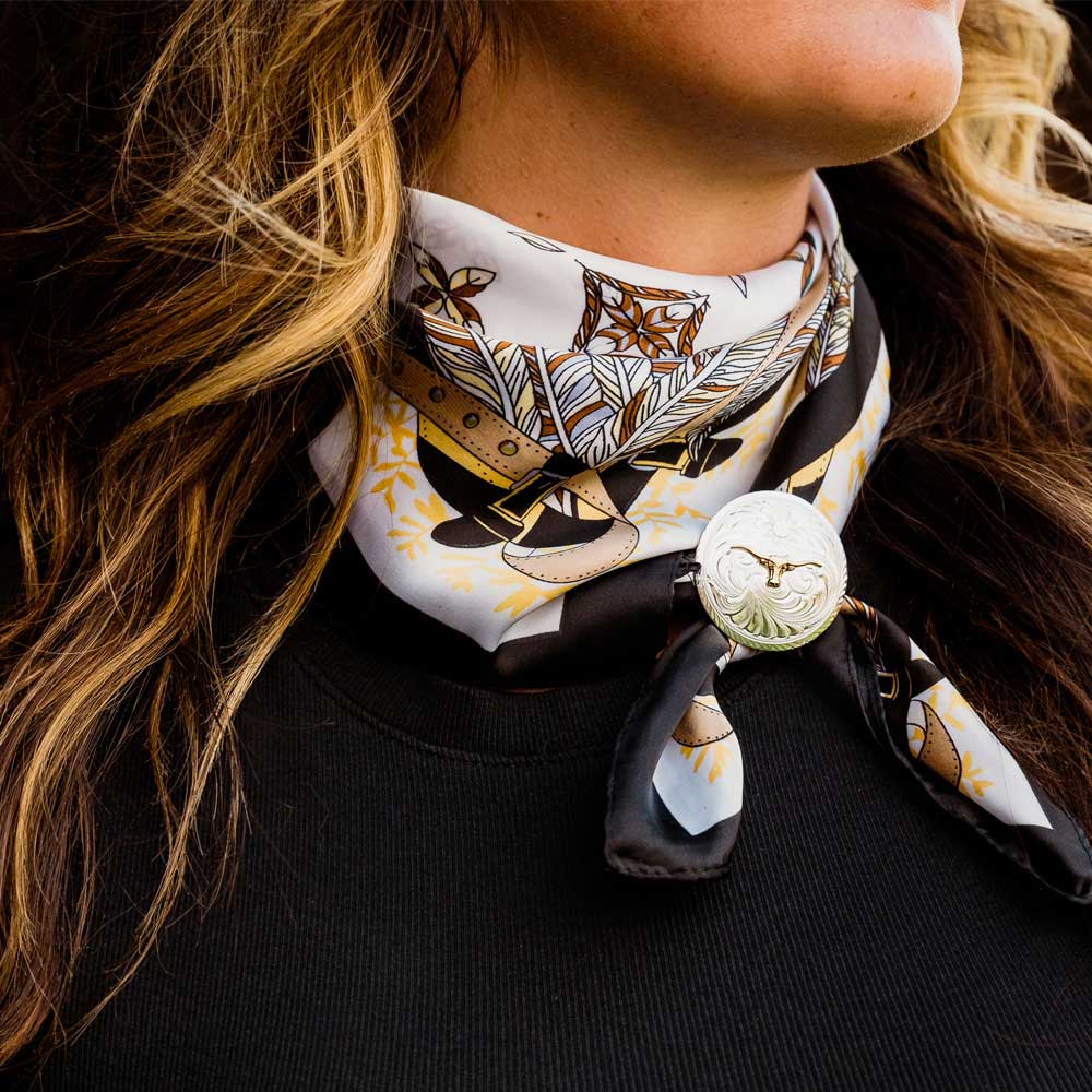 Montana Silversmith Longhorn Scarf Slide - FRINGE WESTERN WEAR