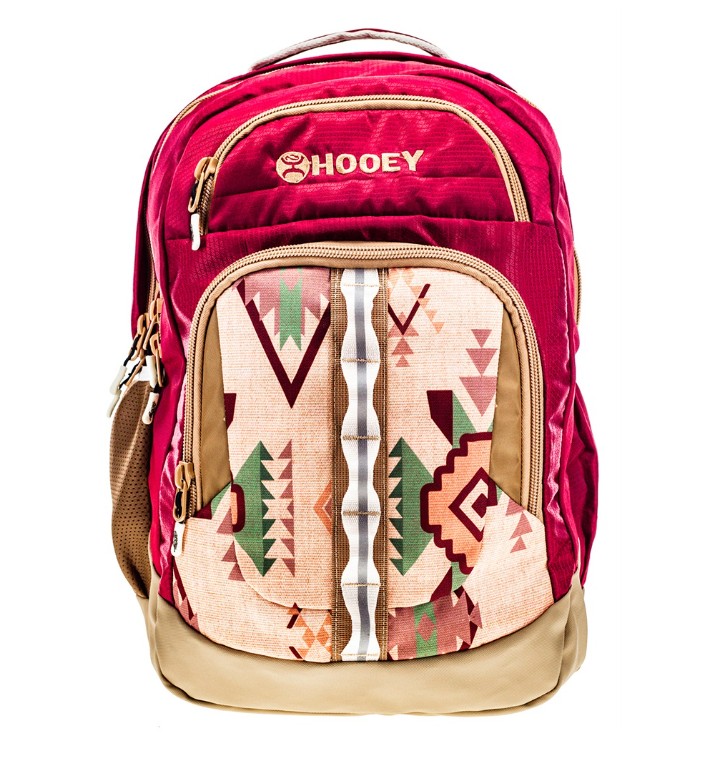HOOEY BURGUNDY AZTEC BACKPACK - FRINGE WESTERN WEAR