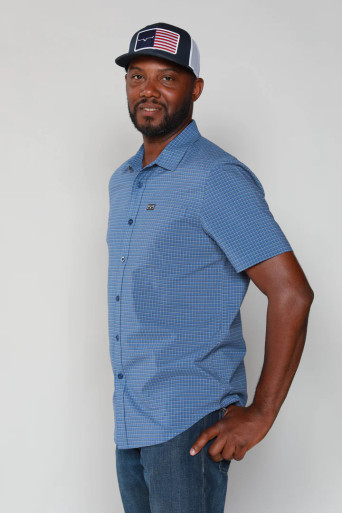 KIMES SPYGLASS CHECK BLUE - FRINGE WESTERN WEAR