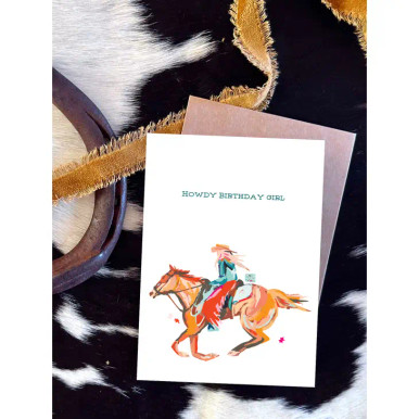 HOWDY BIRTHDAY GIRL CARD - FRINGE WESTERN WEAR
