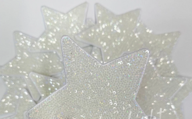 WHITE SEQUIN STAR 5" - FRINGE WESTERN WEAR