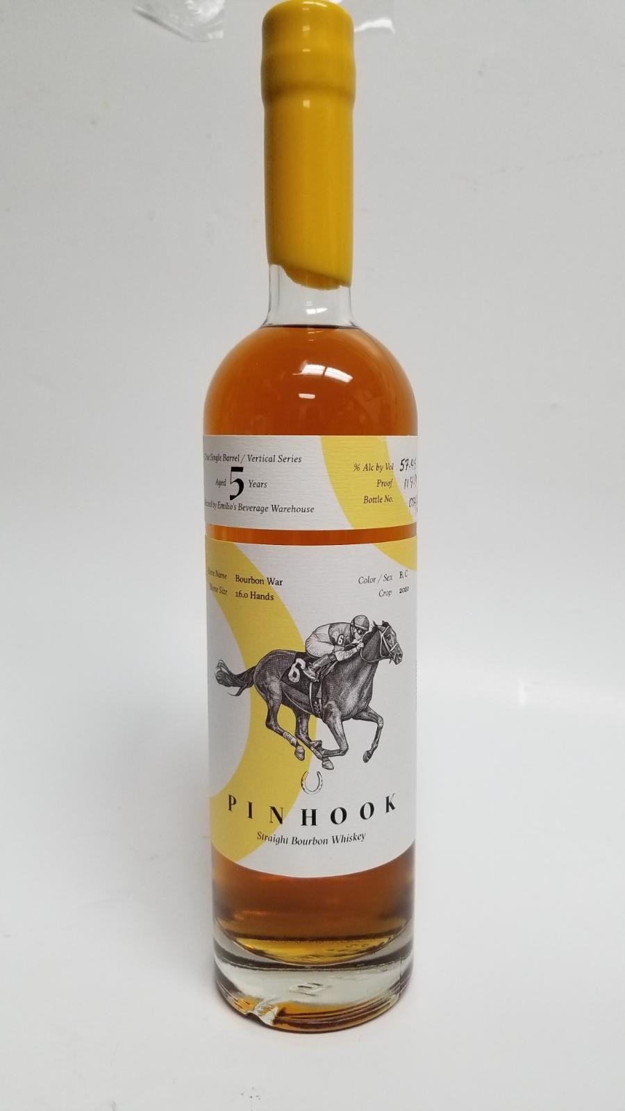 Pinhook Straight Bourbon 5 Year Whiskey True Single Barrel 750ml ...
