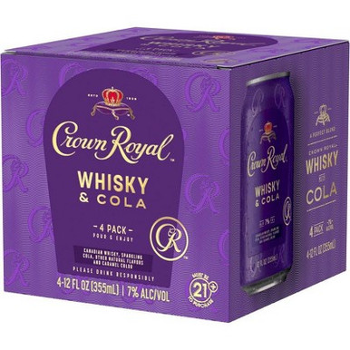 Crown Royal Whisky & Cola Cocktail 4pk 12 fl oz Cans