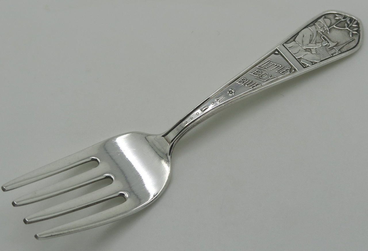 “Little Boy Blue” Sterling Silver Baby Fork by Rogers 4”