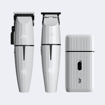 JRL Ghost Collection White Cordless Clipper, Trimmer & Shaver Combo Set