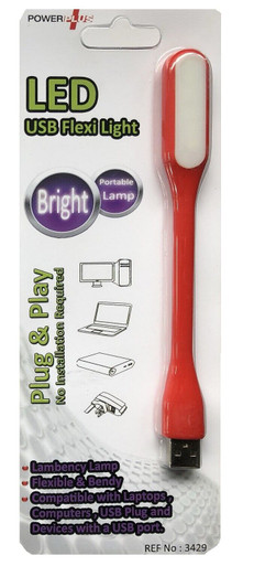 LED USB Flexi Light Bright Portable Lamp for Laptop and Tablet Red ...