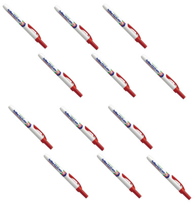 Artline EK-703 CLIX Fine 0.7mm Retractable Permanent Marker Pen Red 12 ...