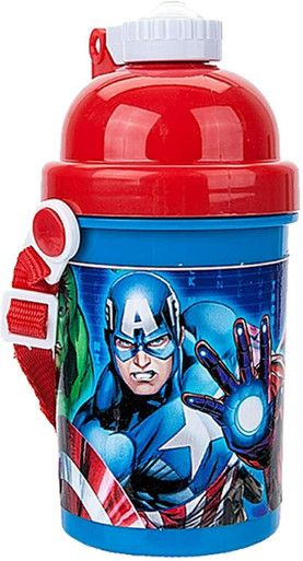 Marvel Avengers Sip n Snack 3D Bottle with Lanyard Strap Blue - Big ...