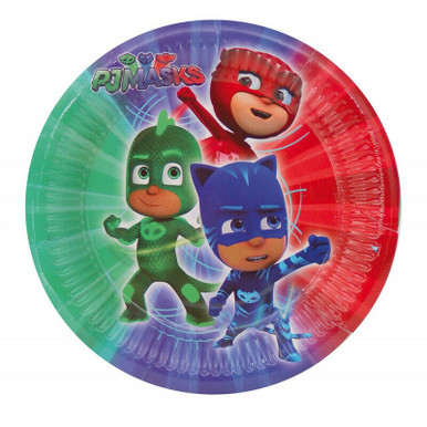 PJ Masks Pack of 6 X 18cm Diameter Paper Party Plates - Big White Rabbit.ie