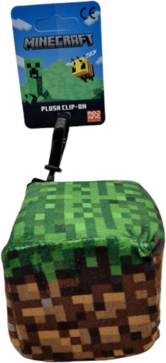 Minecraft Plush Cube Clip On / Keyring Grass Activity Block (8cm X 8cm ...