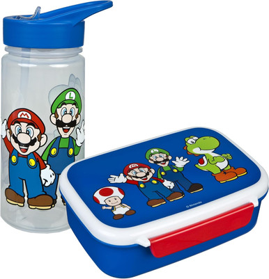 Super Mario Lunch Sandwich Box and Drinks Bottle - Big White Rabbit.ie