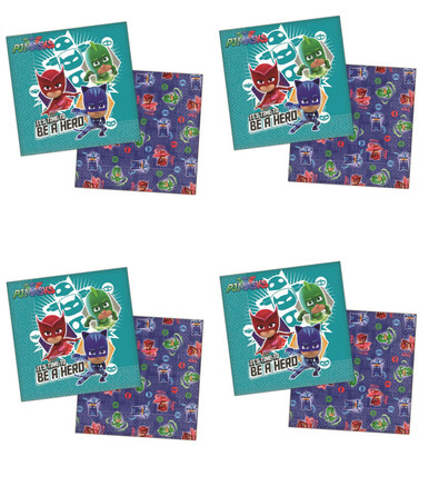 PJ Masks 64 Pack Paper Napkin Party Serviettes 2 Ply - Big White Rabbit.ie