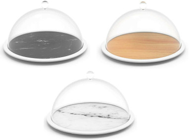 Zak Designs Osmos Melamine Cheese Platter with Domed Lid - Big White ...