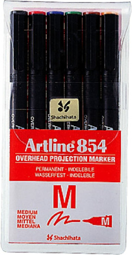 Artline 854 Medium 1.0mm Overhead Projector Marker 6 Pack Various ...