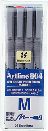 Artline 804 Overhead Projector Pens 1.0mm Medium 4 Colours - Big White ...