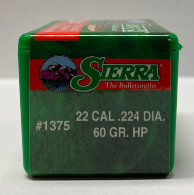 SIERRA 22 CAL (.224) 60 GR HP 100 CT SIE1375 - Shydas Outdoor Center
