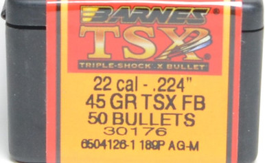 BARNES TRIPLE SHOCK X BULLETS 22 CAL 45 GR. TSX FLAT BASE BRN30176 ...