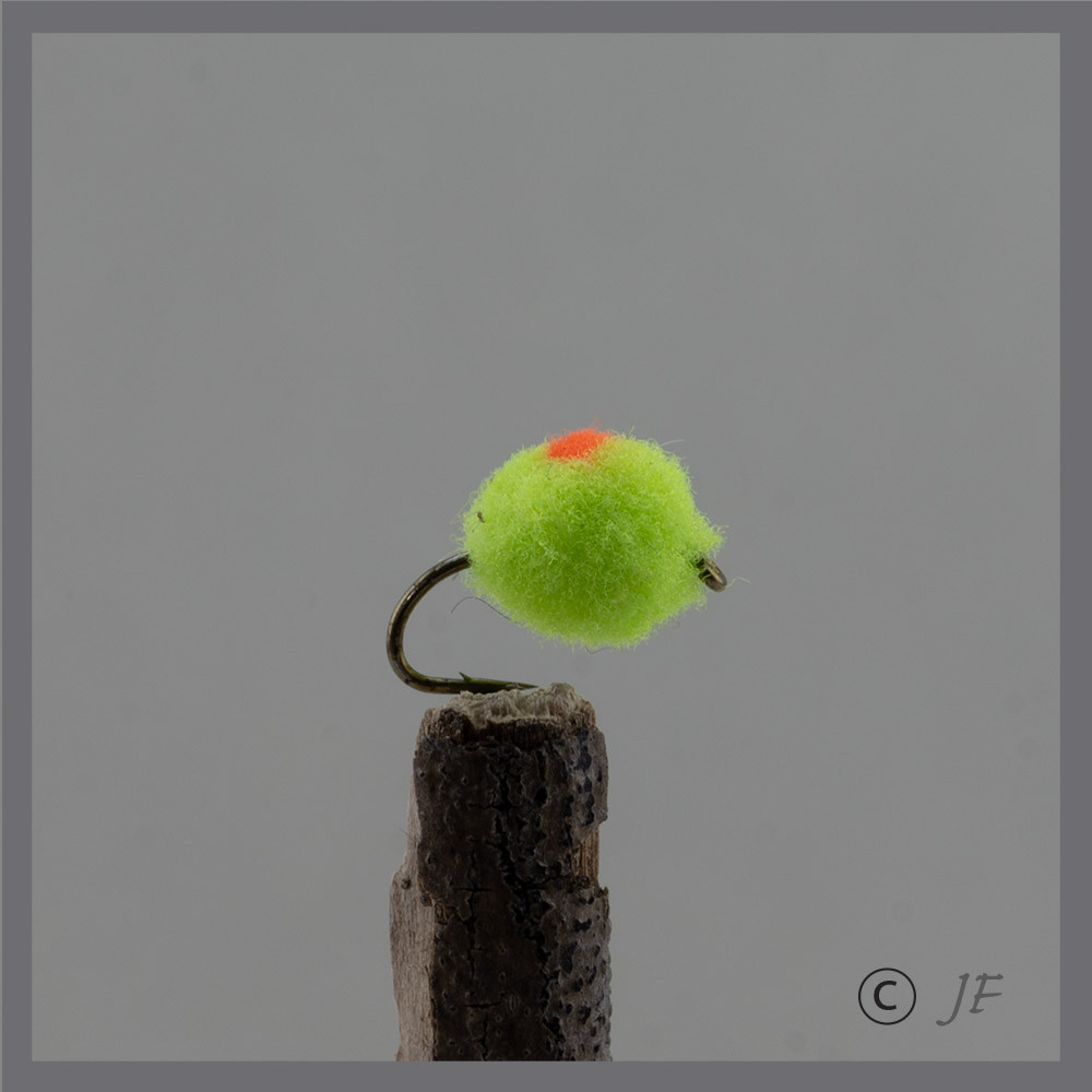 Glow Bug Chartreuse/Bright Red Fly - Armadale Angling