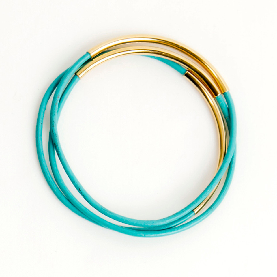 Guatemalan Leather & Metal Bar Bangles | Handmade Fair Trade Jewelry ...
