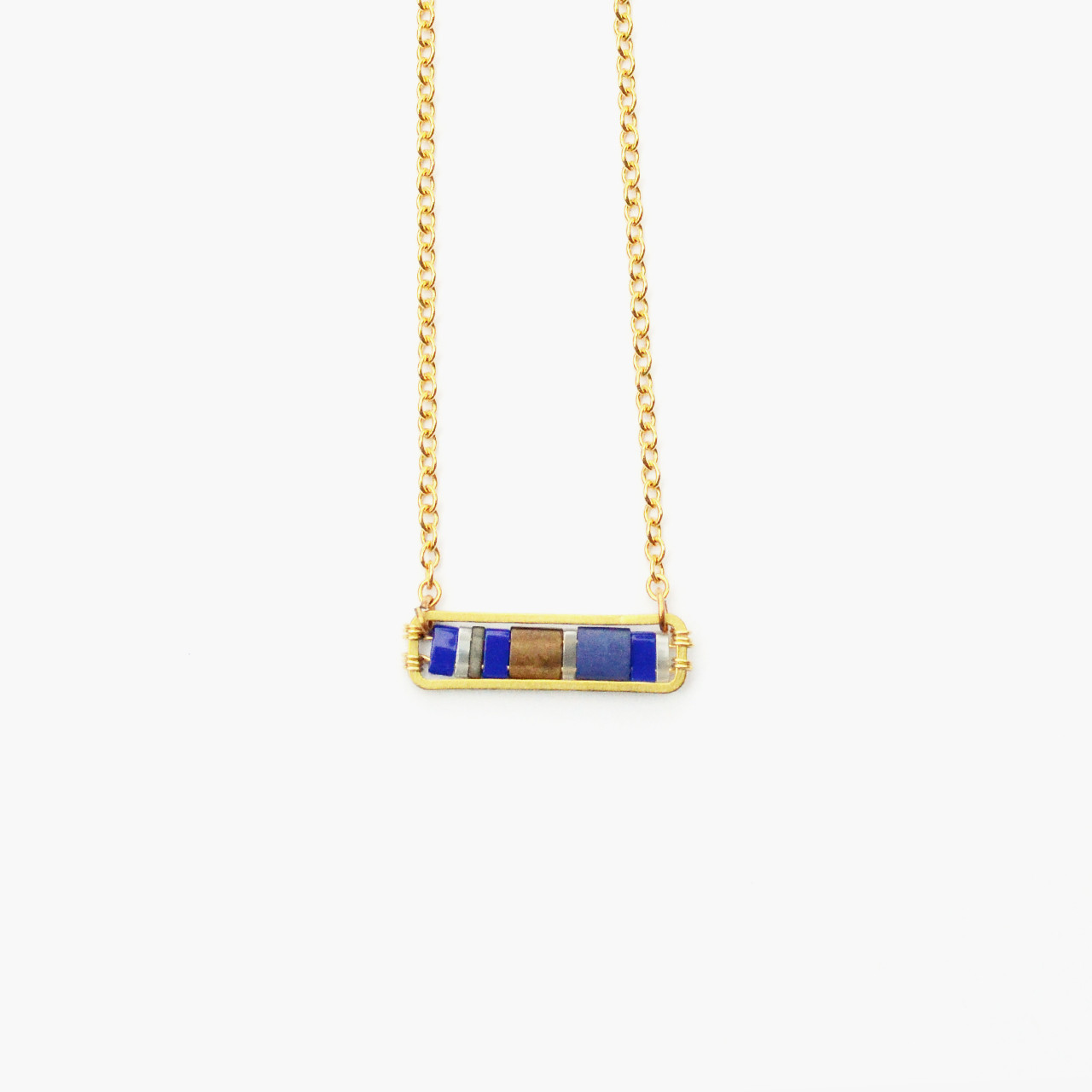 Long Stone Colorblock Necklace - Altiplano