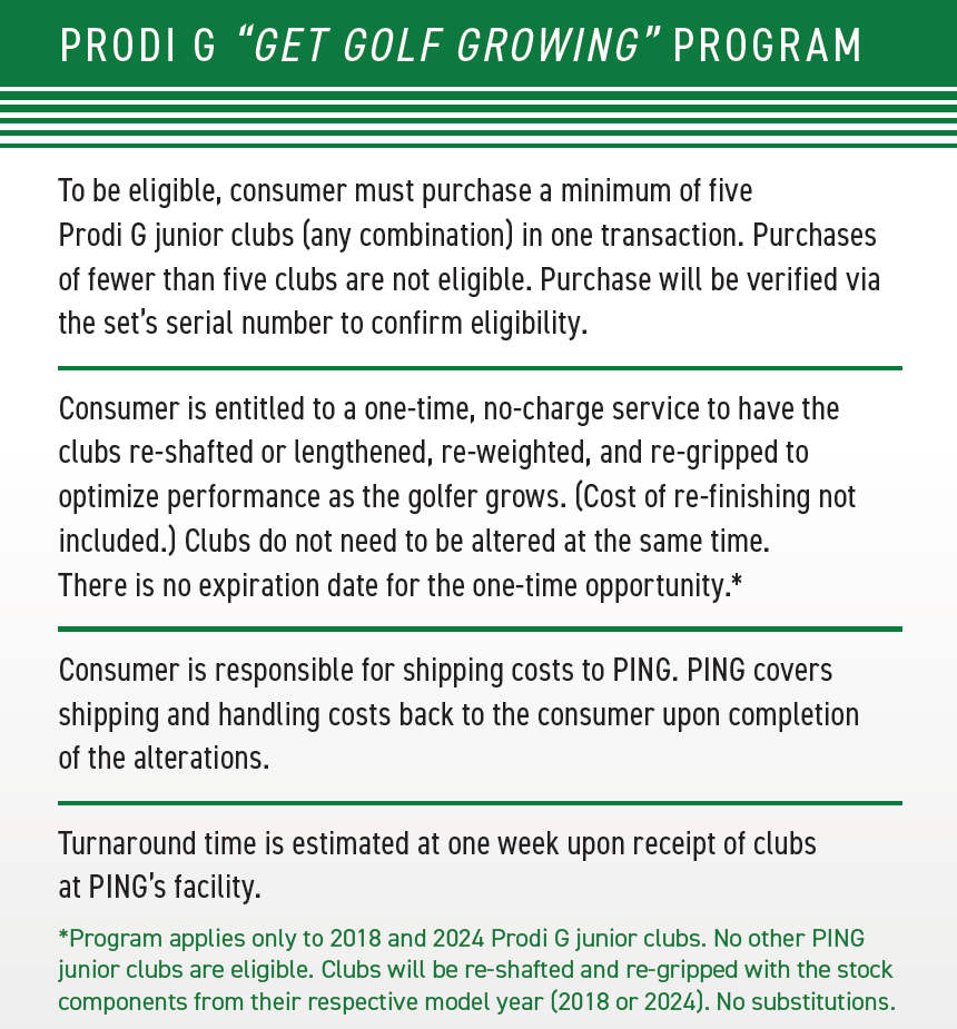 PING Golf - Prodi G Junior Hybrid | Morton Golf Sales