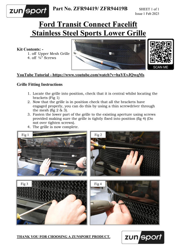 Ford Transit Connect Facelift - Lower Grille