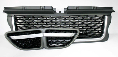 Range Rover Sport (L320) Grey and Black Grille with Silver Trim 3 Piece ...