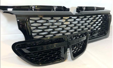 Range Rover Sport (L320) Black Grille with Black Trim 3 Piece Set ...