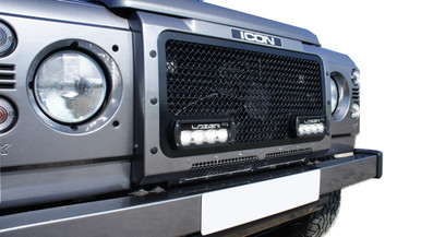 Lazer: LandRover Defender Upper Grille with RS4 Lights Black Zunsport