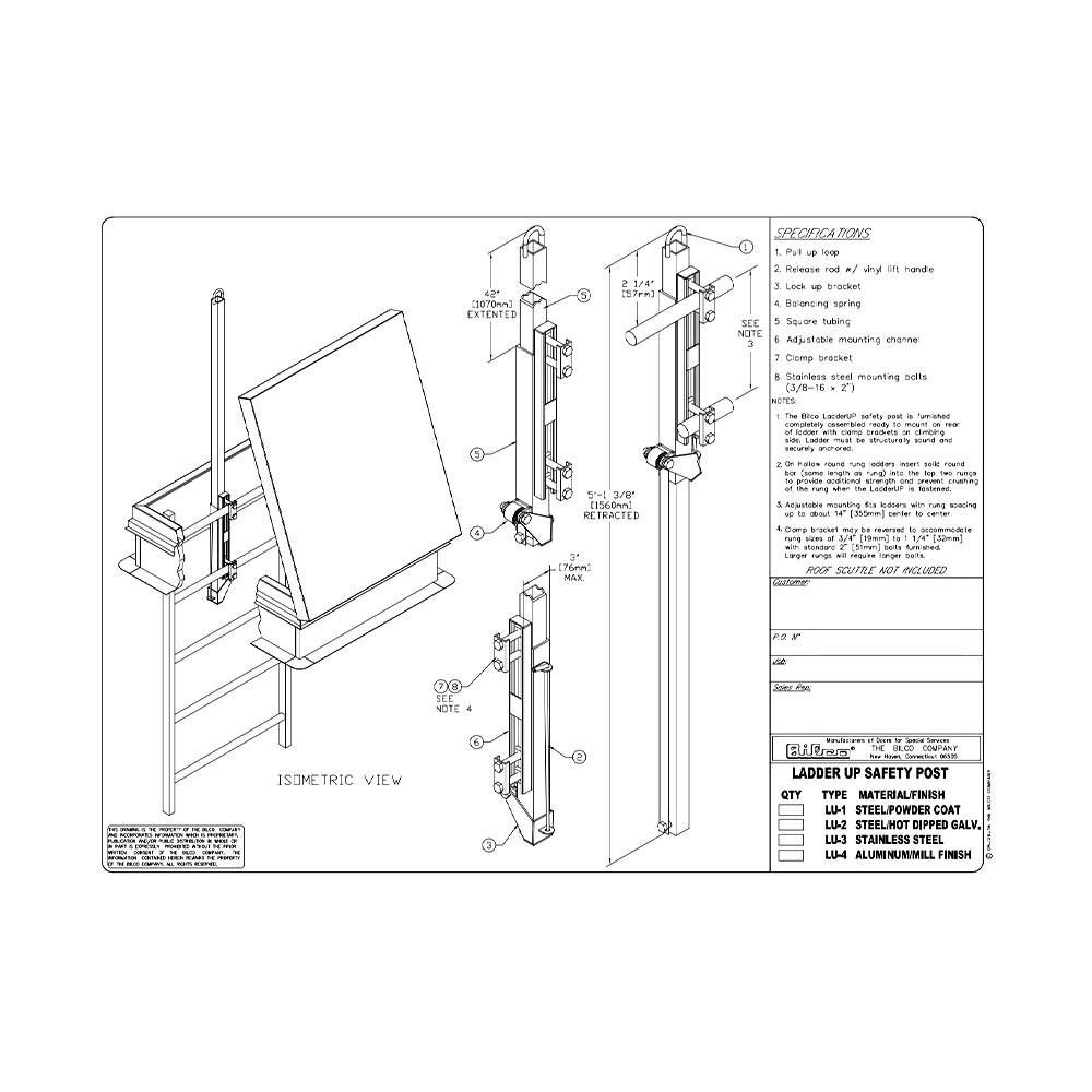 LadderUP Safety Post, Steel - Galvanized - Bilco - ADAP