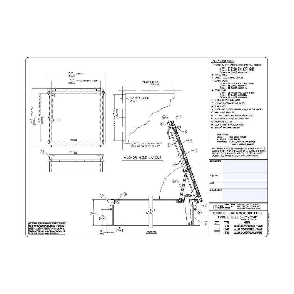 Ladder Access Roof Hatch 36" x 36" - Aluminum: Durability