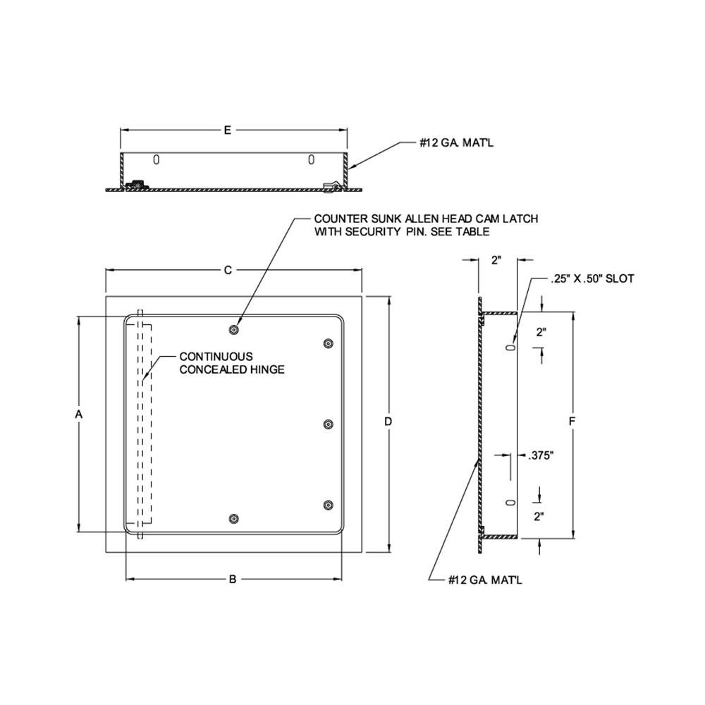 24" x 36" Medium Security Access Door - Stainless Steel - Acudor