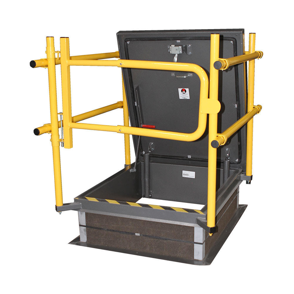 54" x 30" Galvanized Roof Hatch W/ Safety Rail - JL Industries