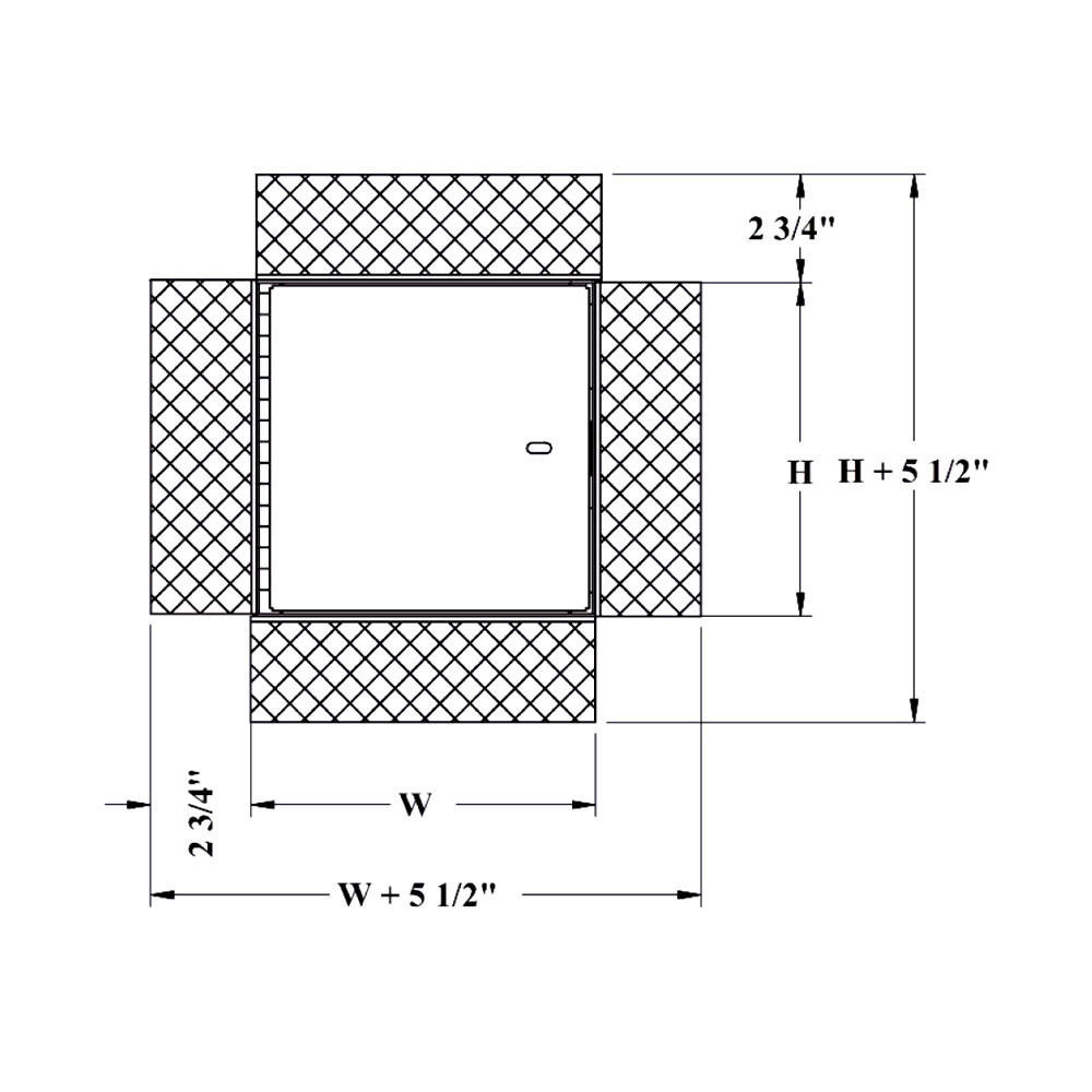 12" x 12" Recessed Access Panel With Plaster Flange - Best