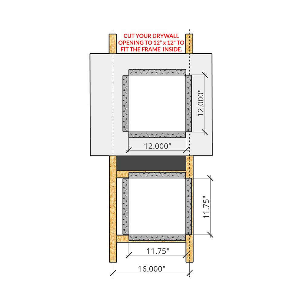 Flush Removable Access Panel 12" x 12" IG12 - InvisaGrille