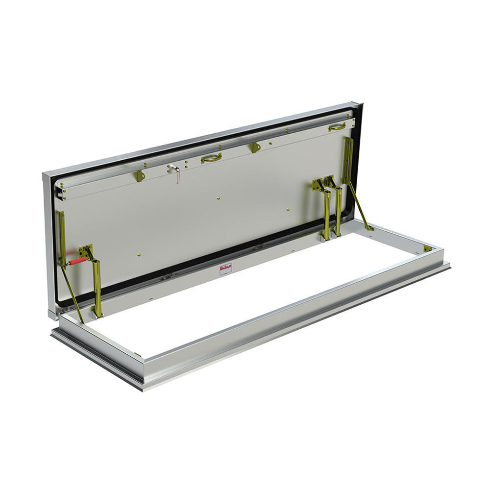 30" x 96" - Service Stair Access Roof Hatch - Aluminum