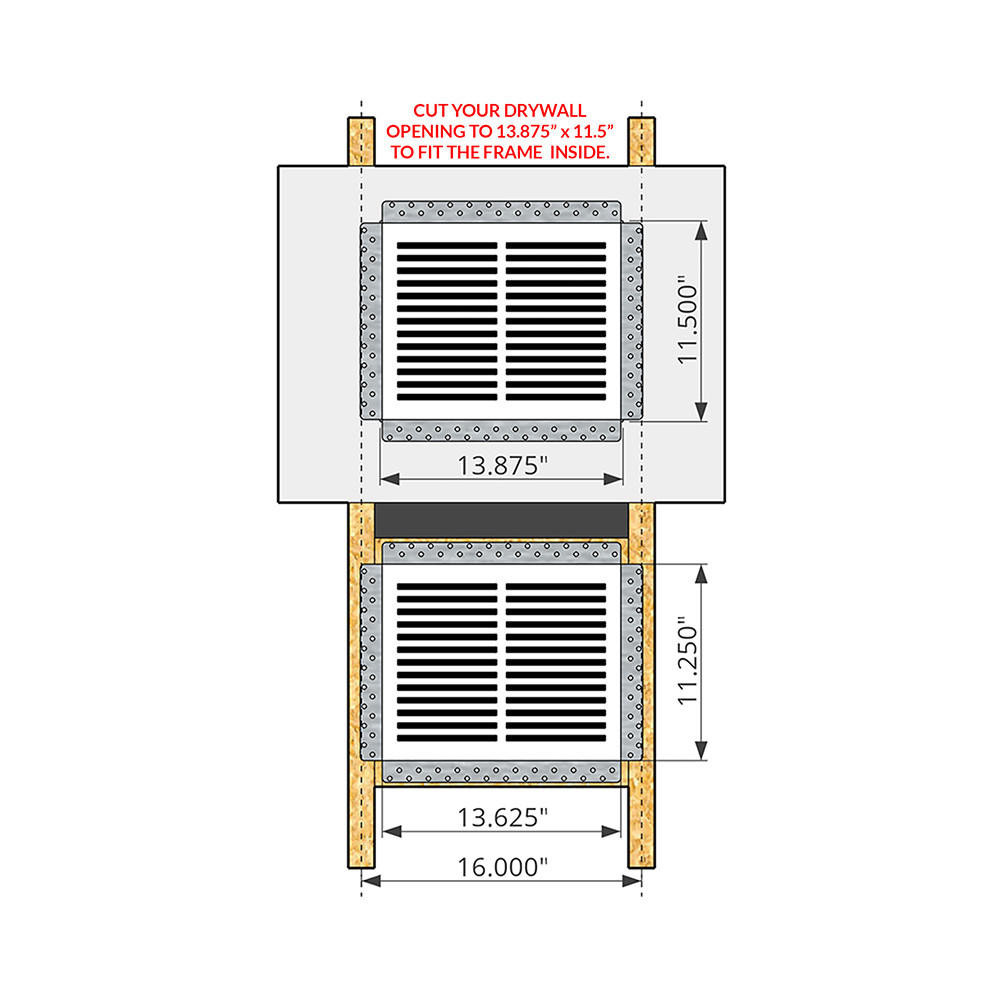 Flush Removable Cold Air Return Cover 14"x8" - InvisaGrille