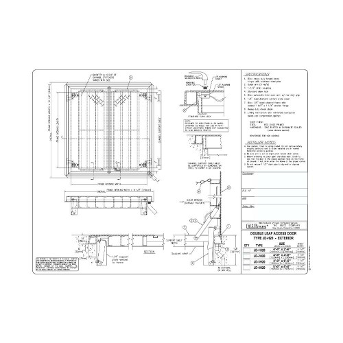 48" x 72" Steel Drainage Panel - H20 Loading - Double Leaf - Bilco