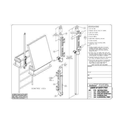 LadderUP Safety Post, Steel - Galvanized - Bilco - ADAP