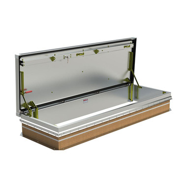 30" x 96" Service Stair Access Roof Hatch - Aluminum - Bilco