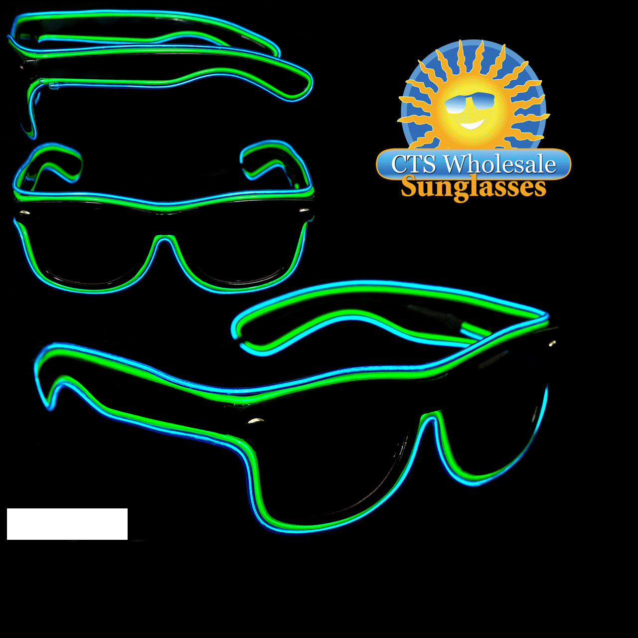 Green & Blue LED Sunglasses LS002 | Flashing LED Sunglasses!