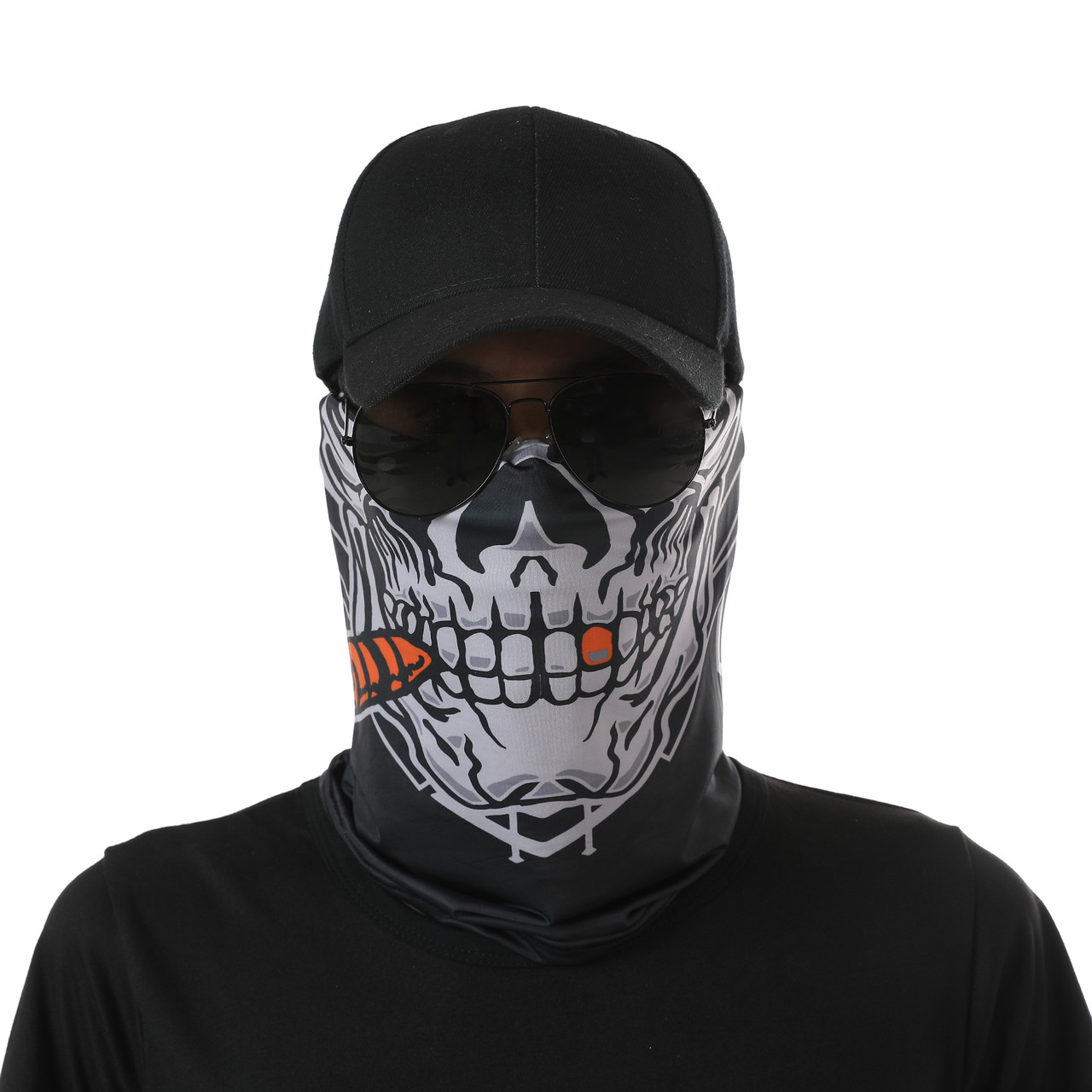 Smoking Skull Design Face Mask UV Protective